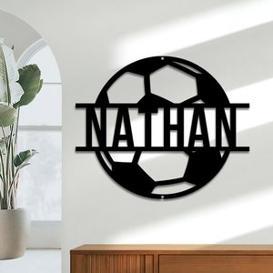 Personalized Soccer Ball Metal Sign With LED Light, Sport Wall Art With ...