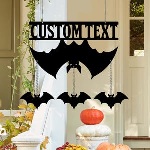 Custom Bat Metal Wind Chime, Halloween Wind Chime, Halloween Outdoor ...