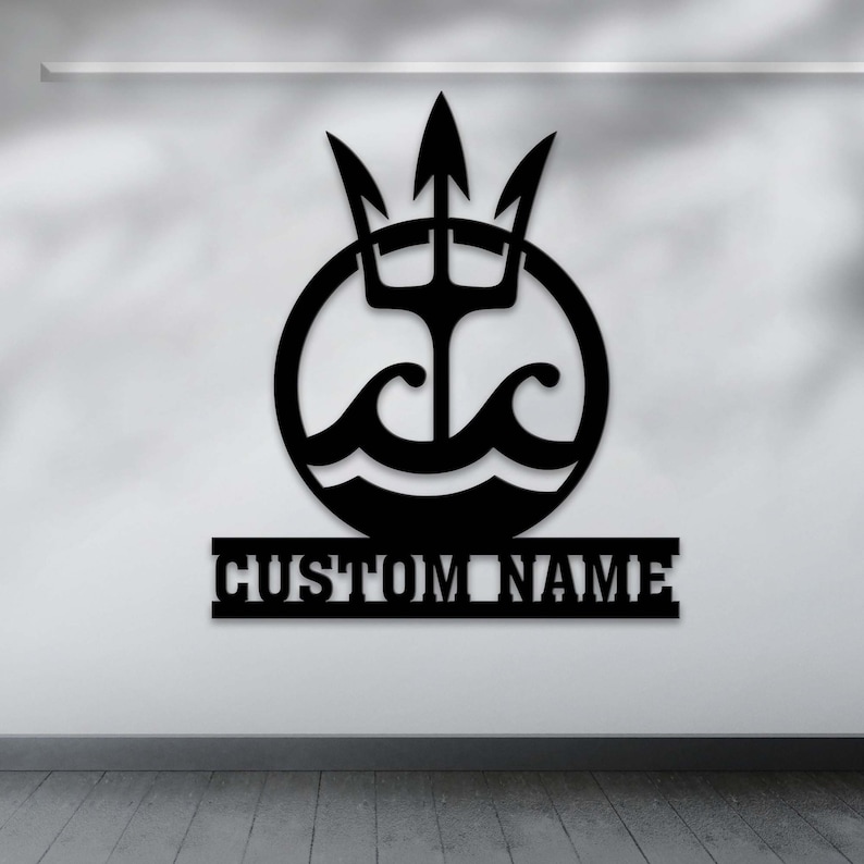 Custom Poseidon Trident Sign Metal Wall With LED Light - Etsy