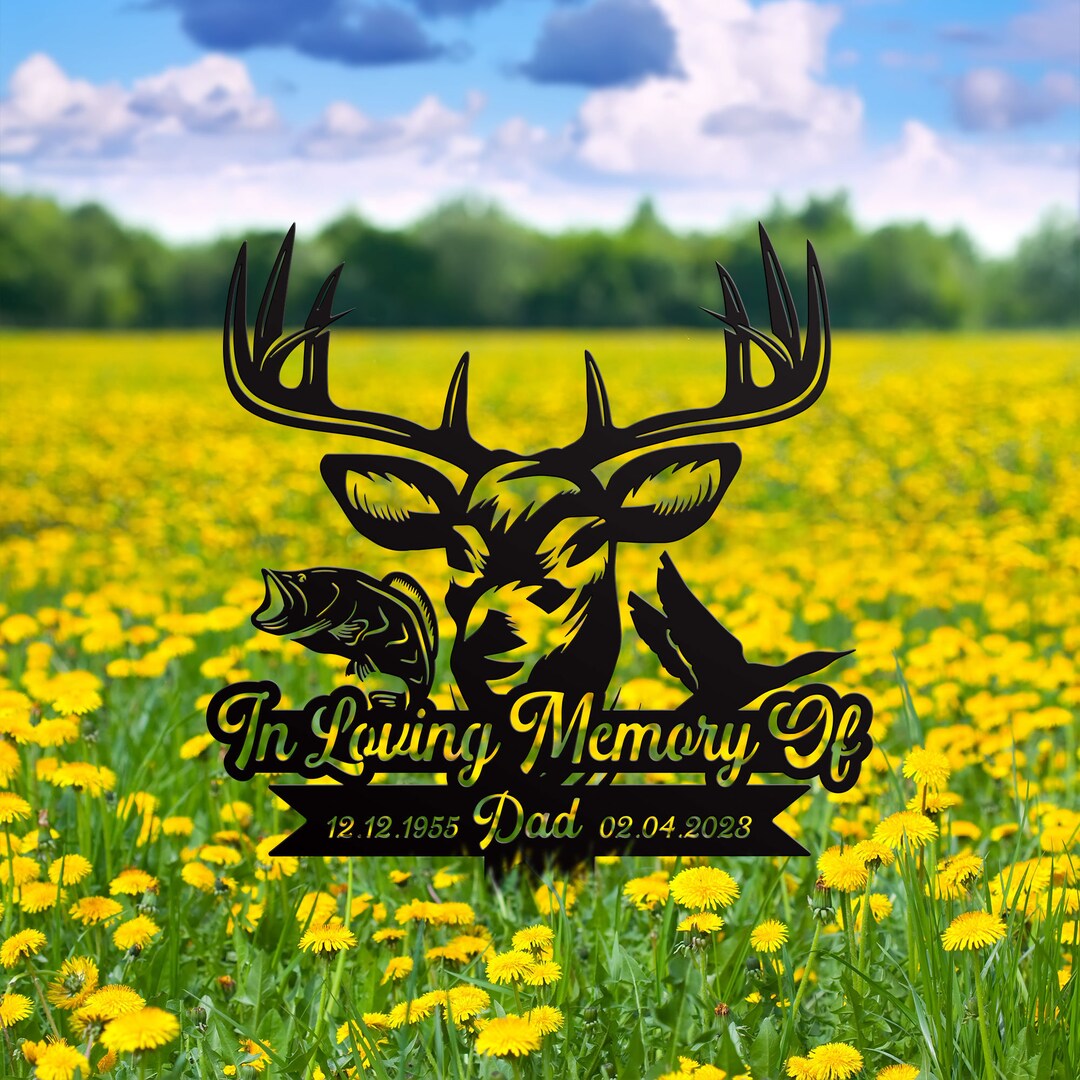 Personalized Hunting Memorial Stake, in Loving Memory, Deer Hunter Sign ...