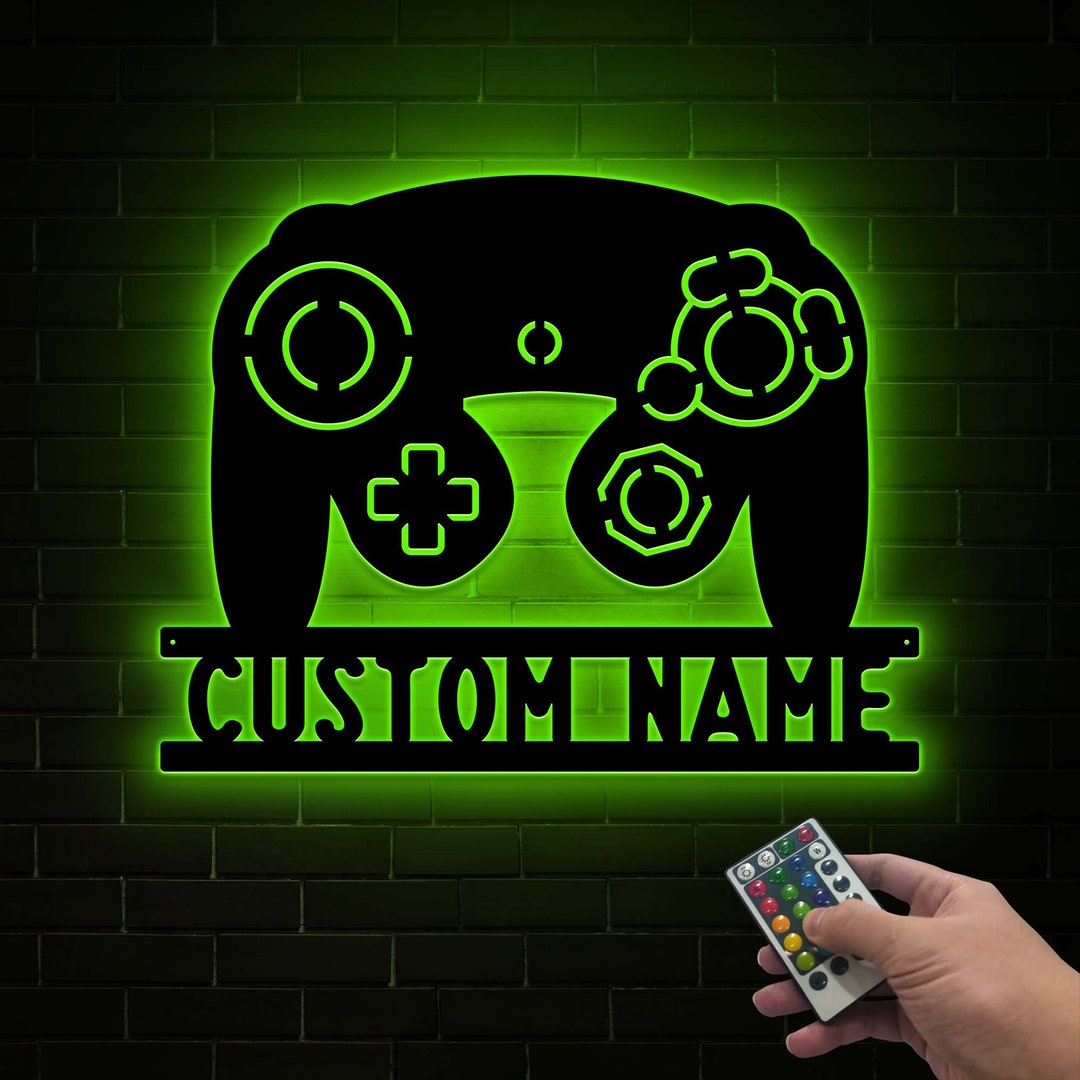 Custom Gamecube Controller Metal Wall Art With Led Light, Video Game ...