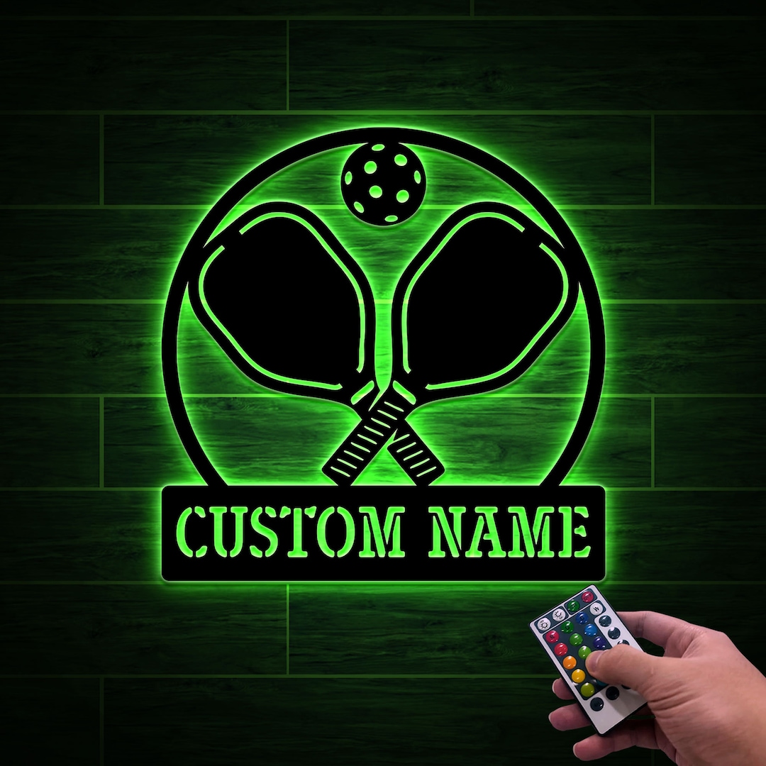 Personalized Pickleball Metal Sign Wall Art With Led Lights, Custom ...