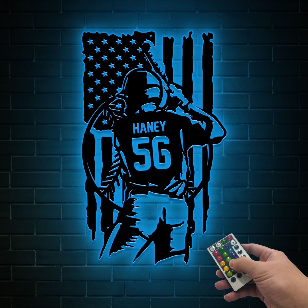 Personalized Baseball Player Metal Sign With LED Light, Birthday Gift ...