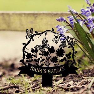 Custom Garden Metal Sign, Flower Sign With Stakes, Outdoor Metal Sign ...