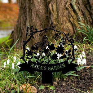 Custom Garden Metal Sign, Flower Sign With Stakes, Outdoor Metal Sign ...