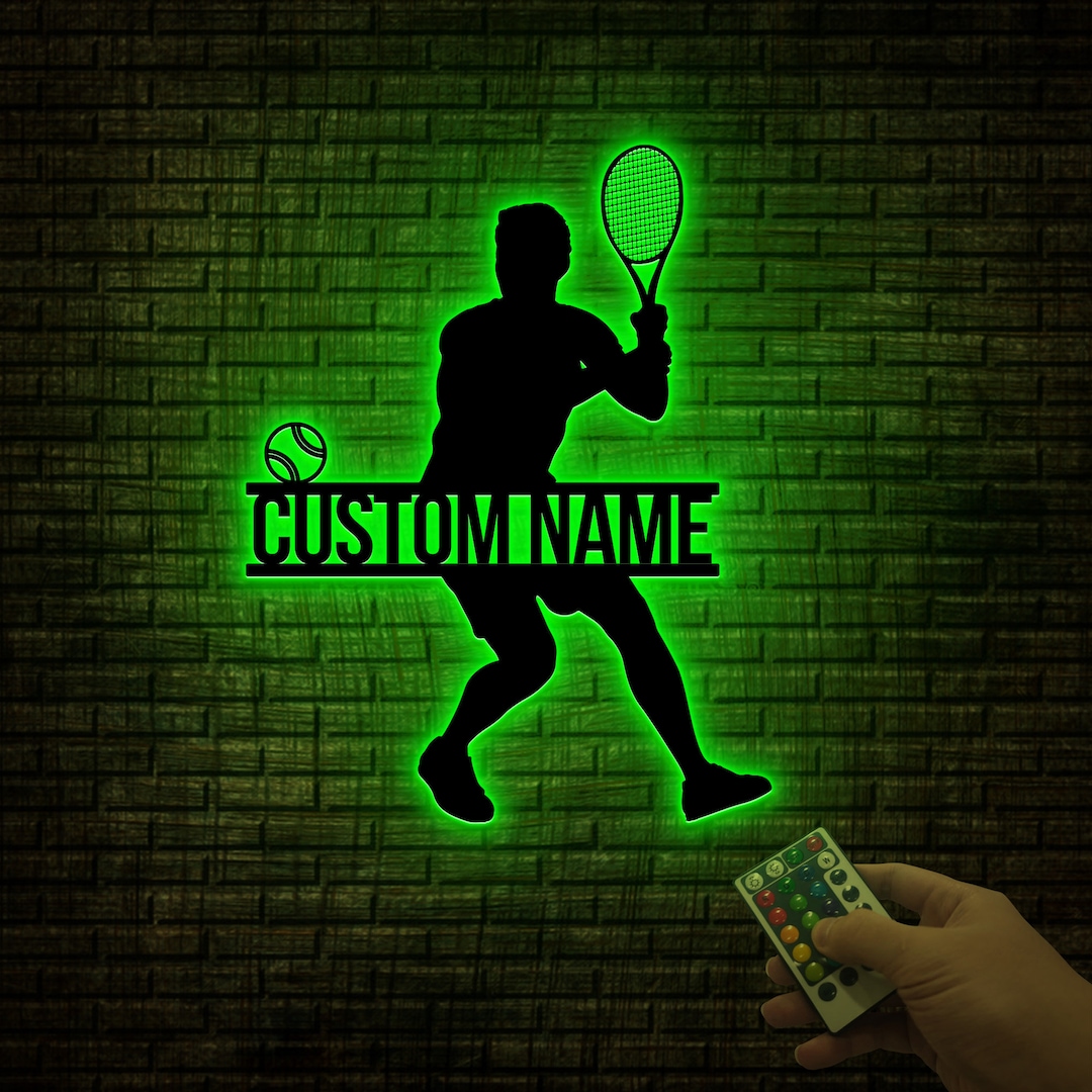Custom Tennis Sign, Metal Wall With LED Light, Tennis Player Gift, Gift ...