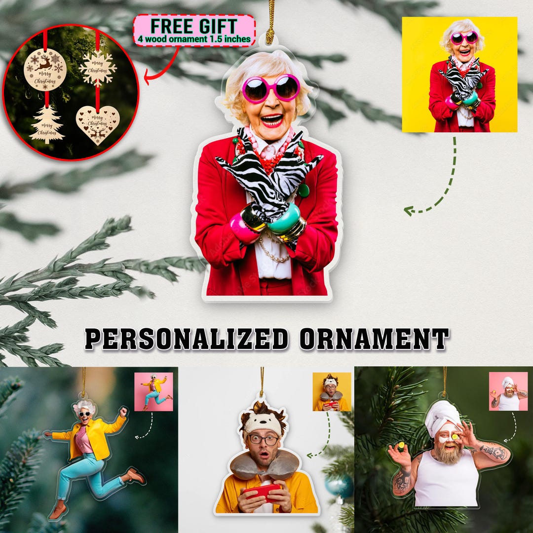 Custom Acrylic Ornament, Custom Photo, Funny Gift, Xmas Tree Decor ...