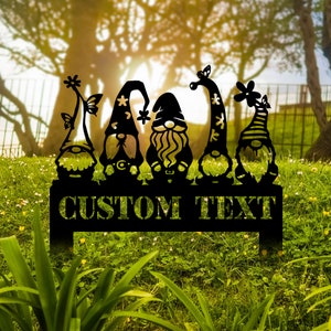 Custom Gnome Metal Stake, Gnome Metal Art, Custom Garden Sign, Garden ...