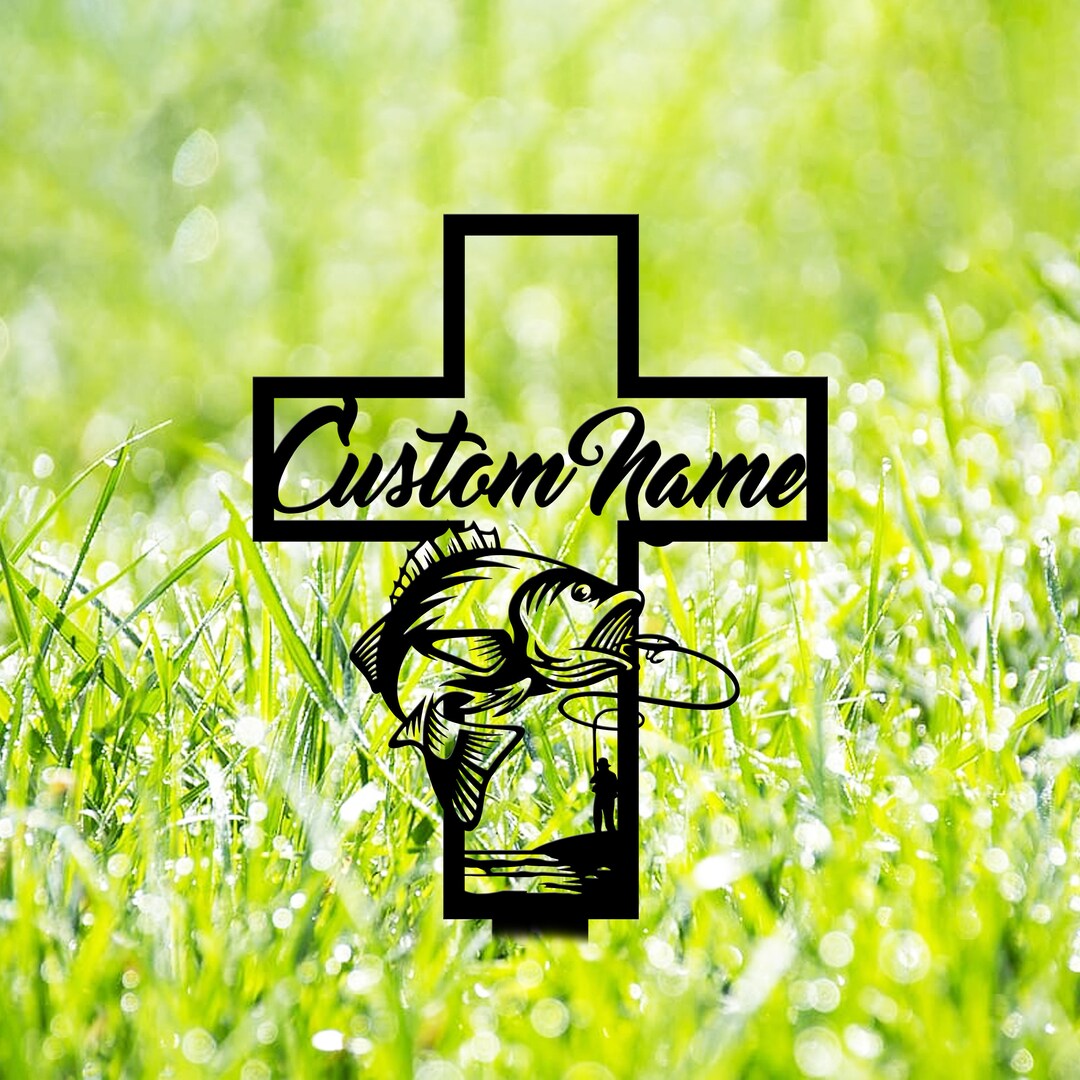 Personalized Fishing Memorial Metal Stake, Fisherman Remembrance Sign ...