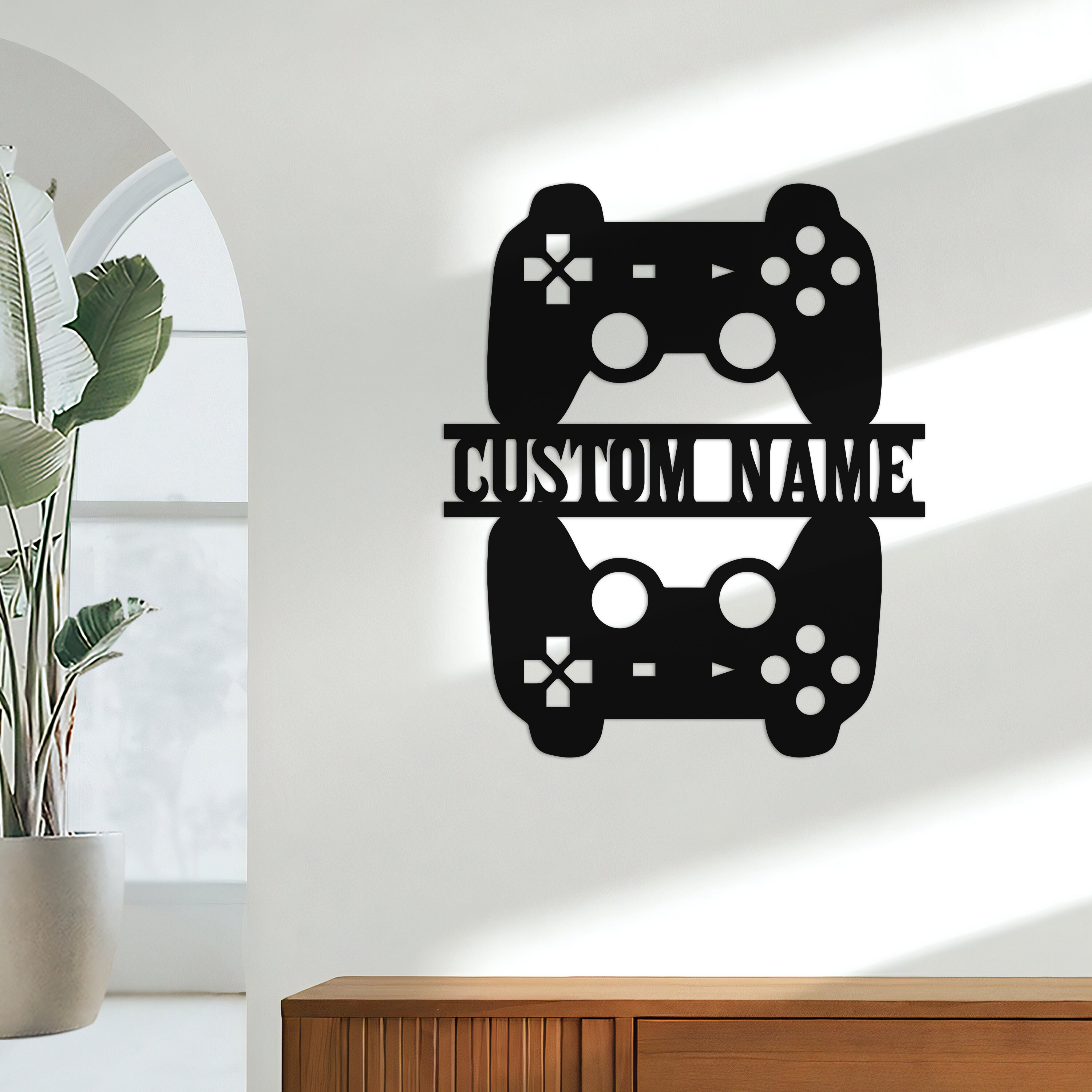 Custom Name Game Controller Metal Wall Art With LED Light - Etsy