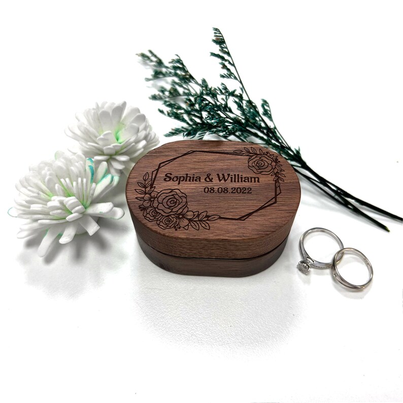 Oval Wood Ring Box Wedding Ring Box Engagement Wedding - Etsy