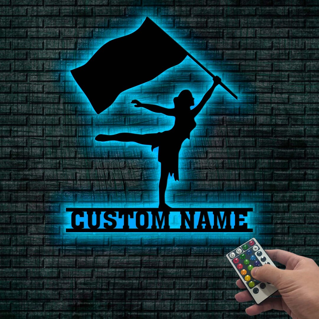 Custom Color Guard Sign, Metal Wall With LED Light, Gift for Flag ...