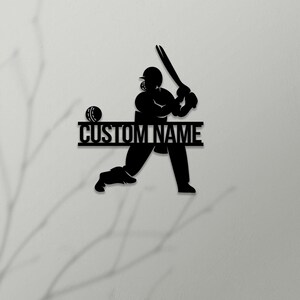 Custom Cricket Sign, Metal Wall With LED Light, Cricket Player Gift ...