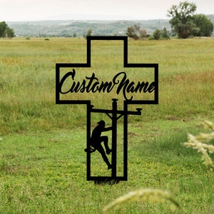 Custom Lineman Memorial Metal Stake, in Loving Memory, Lineman Loss ...
