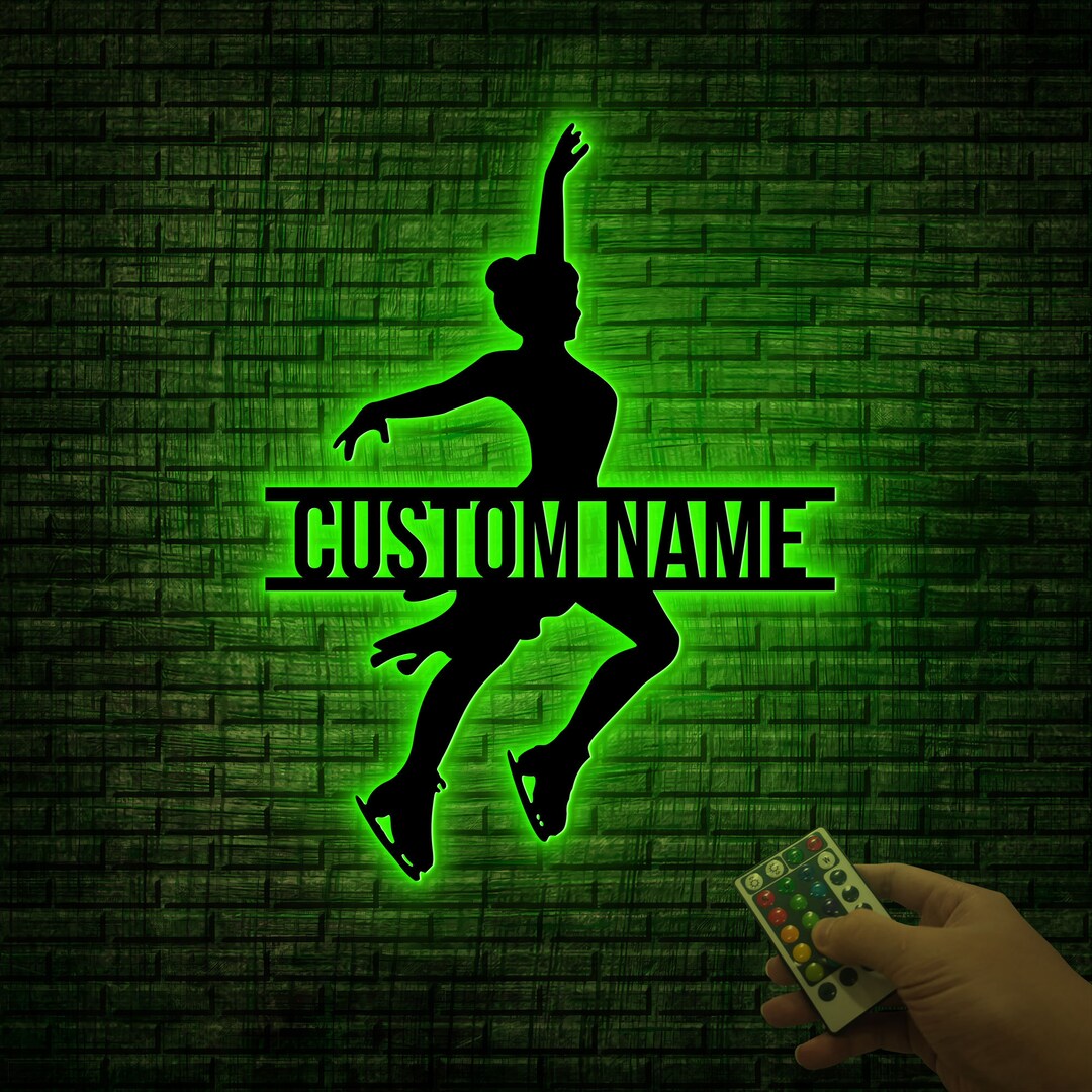 Custom Figure Skating Sign, Metal Wall With LED Light, Skater Gift ...