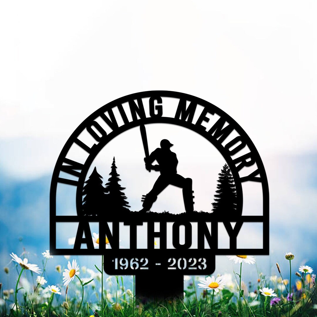 Personalized Cricket Memorial Metal Stake, in Loving Memorial, Sympathy ...