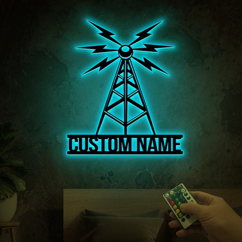 Custom Ham Radio Sign Metal Wall With LED Light Amateur - Etsy