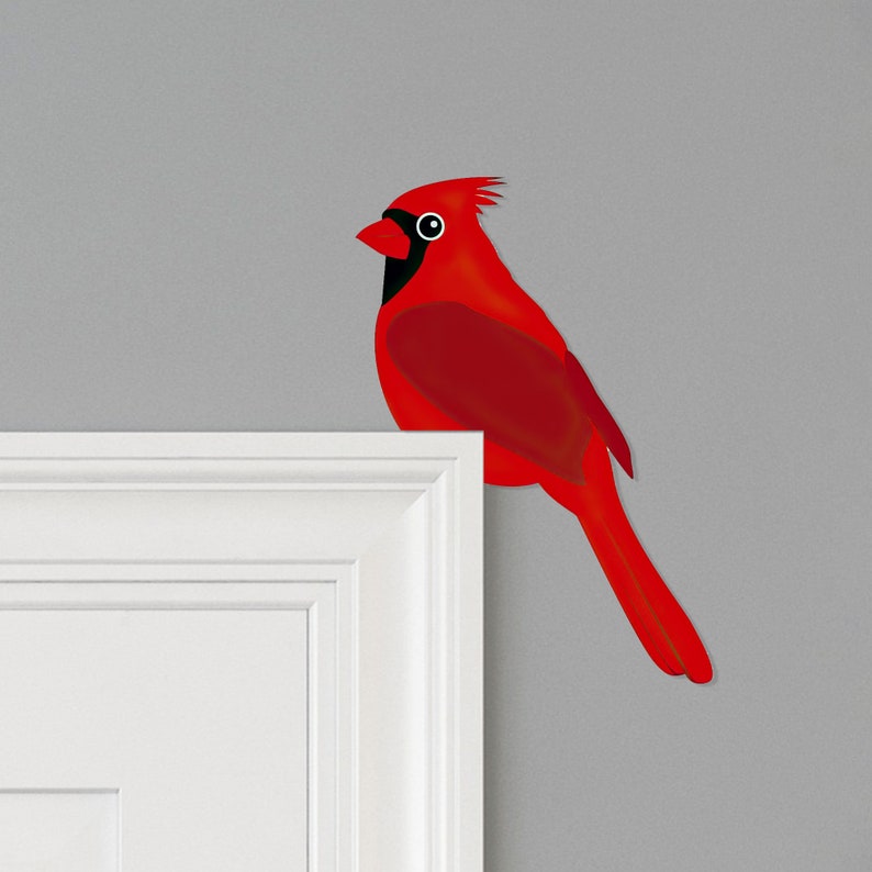 Cardinal Wooden Door Corner Sign, Bird Home Decor - Etsy