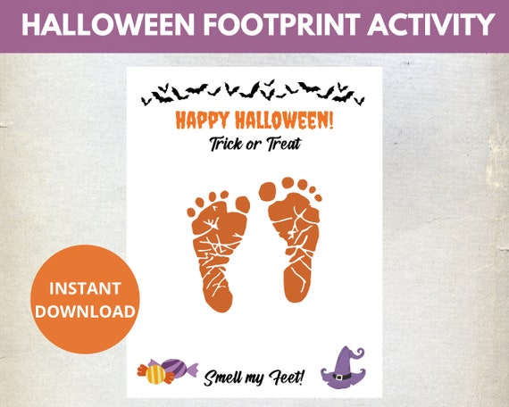 Halloween Footprint Art Craft Halloween Activity for Kids - Etsy
