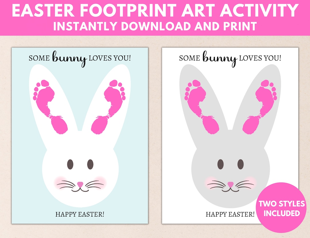 Easter Footprint Kid Craft Easter Footprint Art Baby Footprint Craft ...