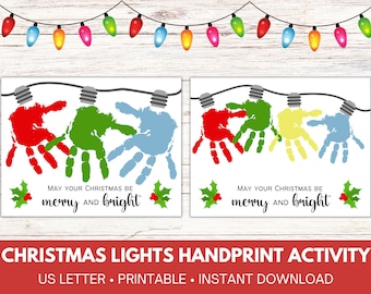 Printable Handprint Art Christmas - Etsy