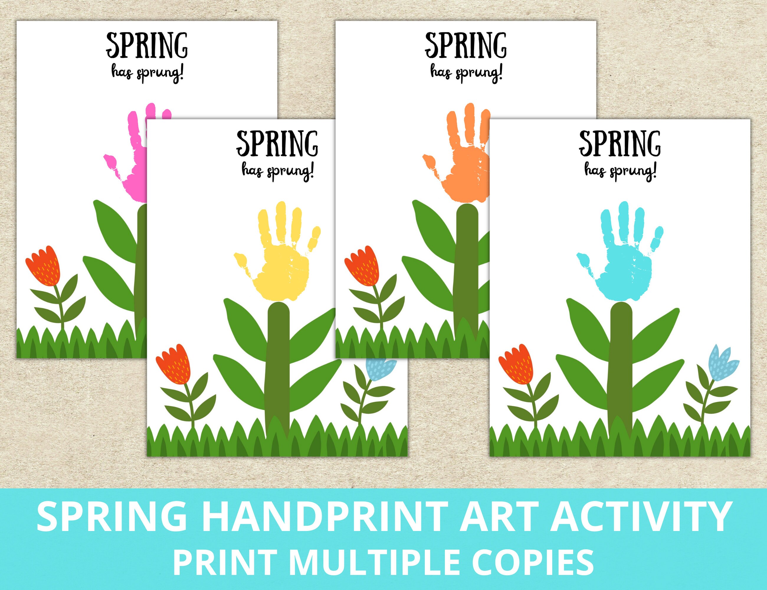 Spring Handprint Art Spring Handprint Activity Handprint Craft Keepsake ...