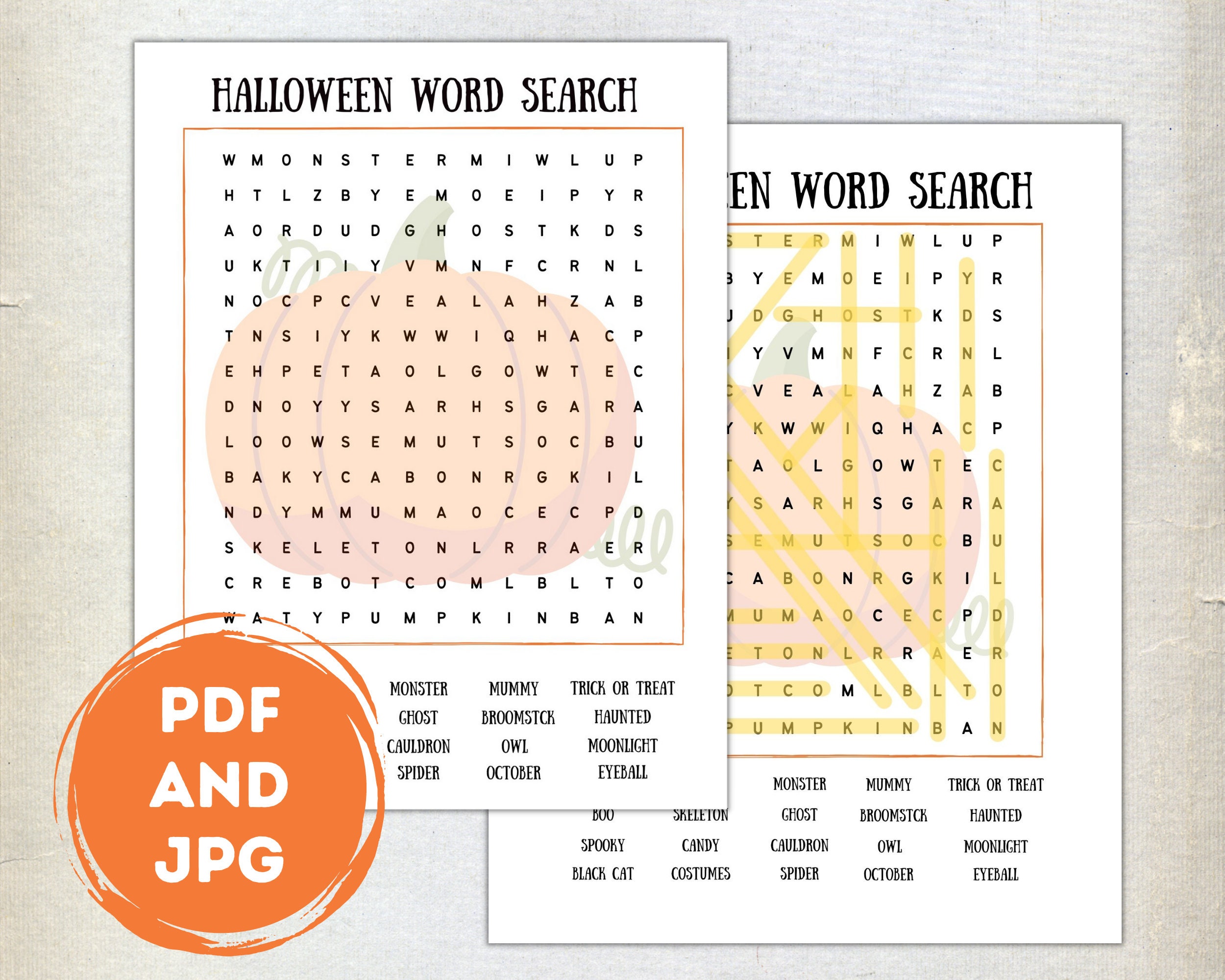 Halloween Word Search Game Halloween Game Halloween Party - Etsy