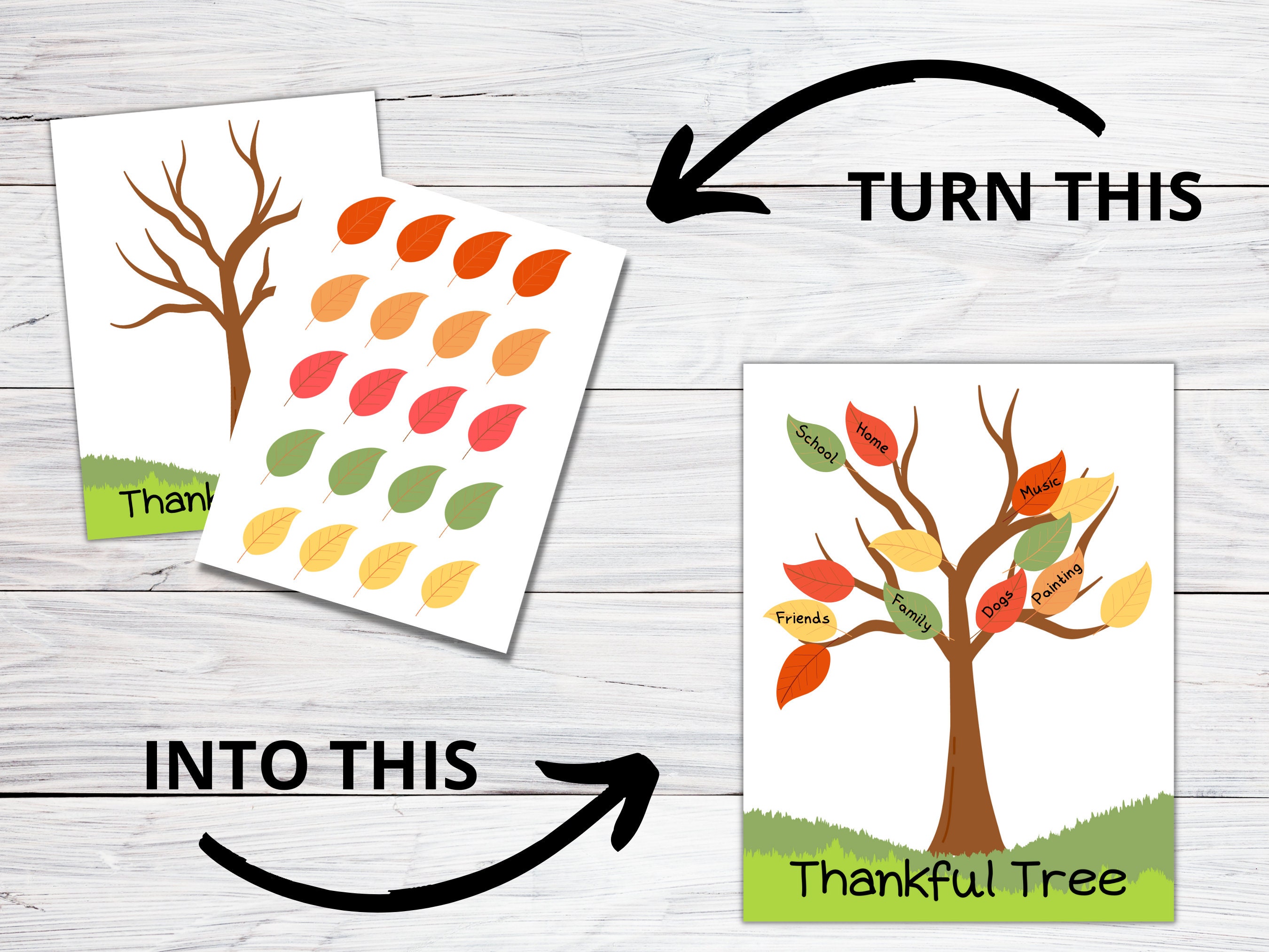 Thankful Tree Craft Thanksgiving Thankful Tree Sign Instant Download ...
