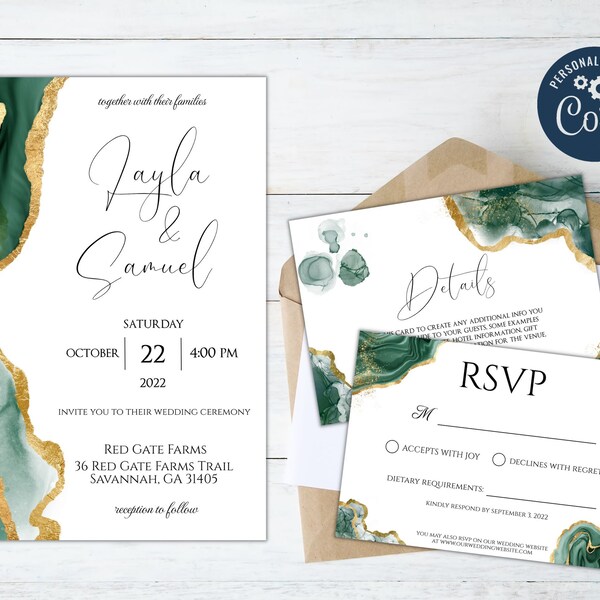 Geode Invitation - Etsy