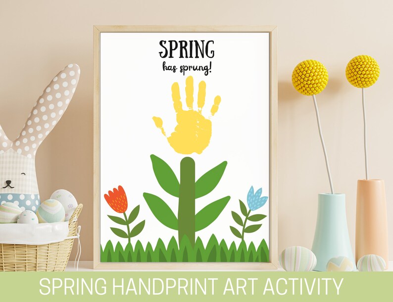 Spring Handprint Art Spring Handprint Activity Handprint - Etsy