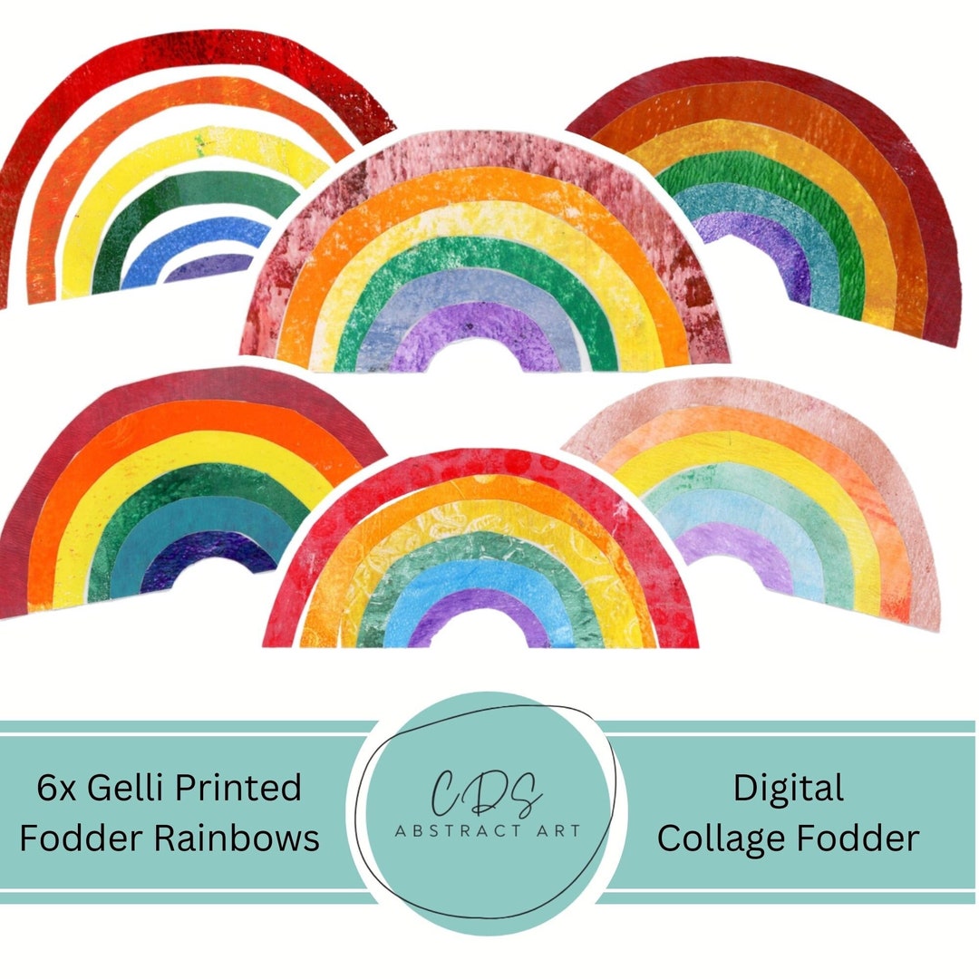 RAINBOW COLLAGE FODDER Digital Printable Mixed Media Art Journaling ...