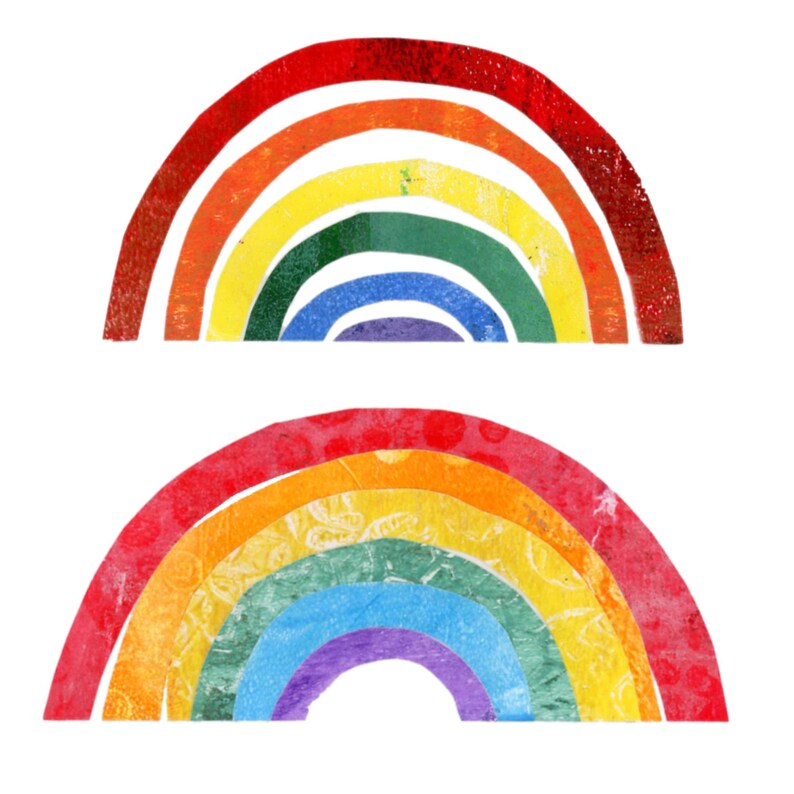 RAINBOW COLLAGE FODDER Digital Printable Mixed Media Art - Etsy