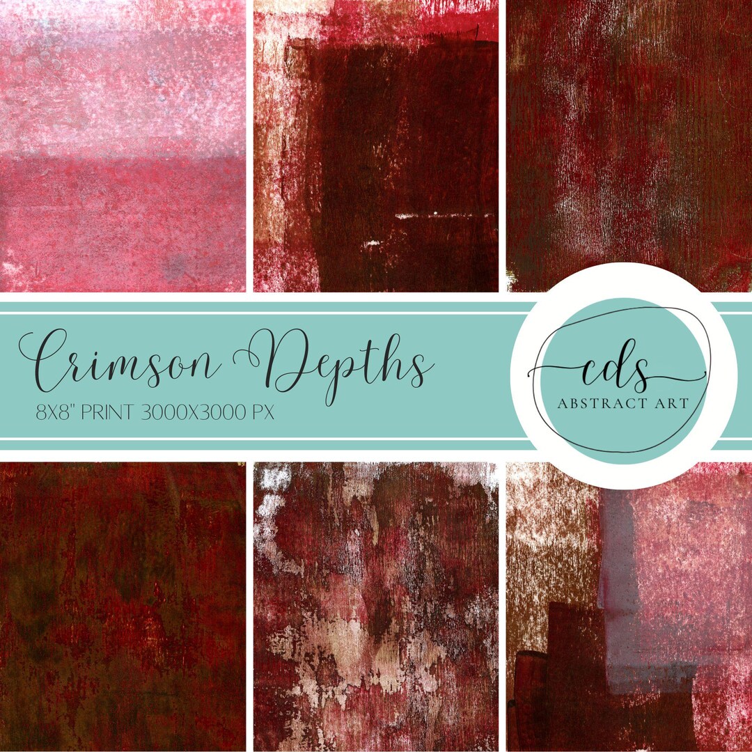 Crimson Depths Digital Paper Pack | Red Abstract Textures (digital ...