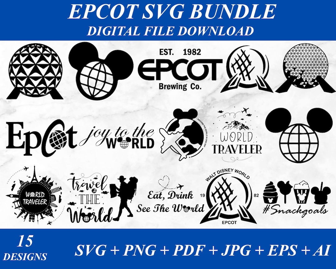 Epcot Svg Bundle, Family Vacation Svg, Epcot Drink Around the World Svg ...