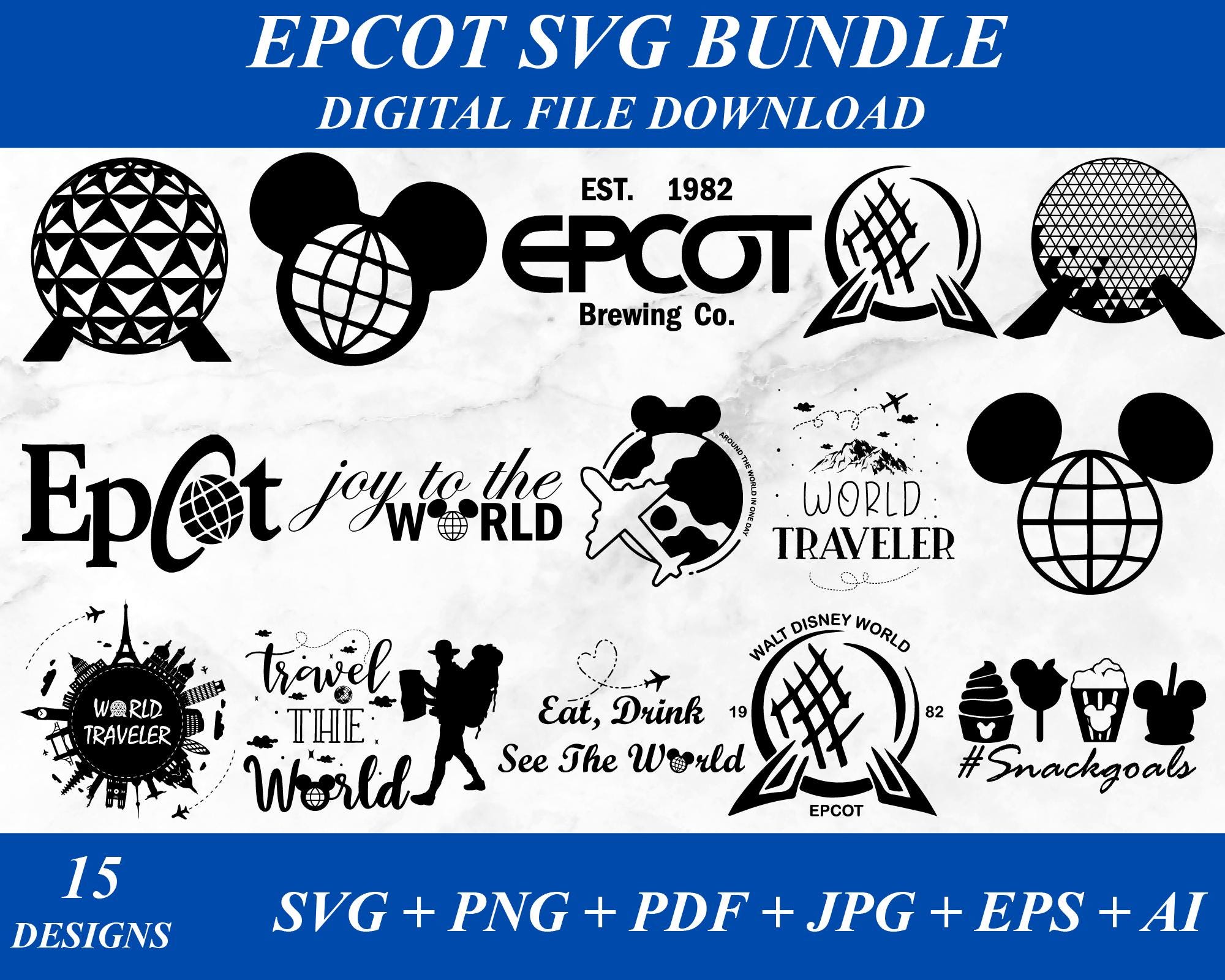 Epcot Svg Bundle, Family Vacation Svg, Epcot Drink Around the World Svg ...