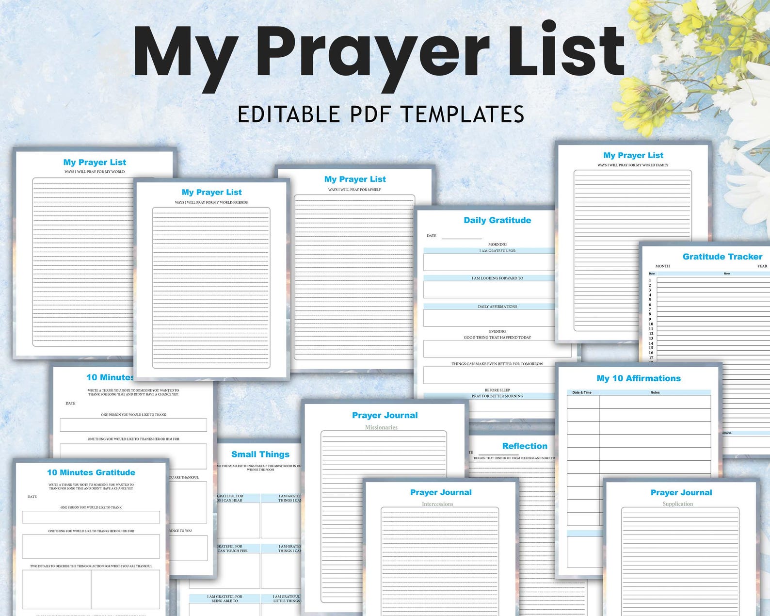 Prayer Journal Printable, Prayer Planner Printable, Bible Study Planner ...