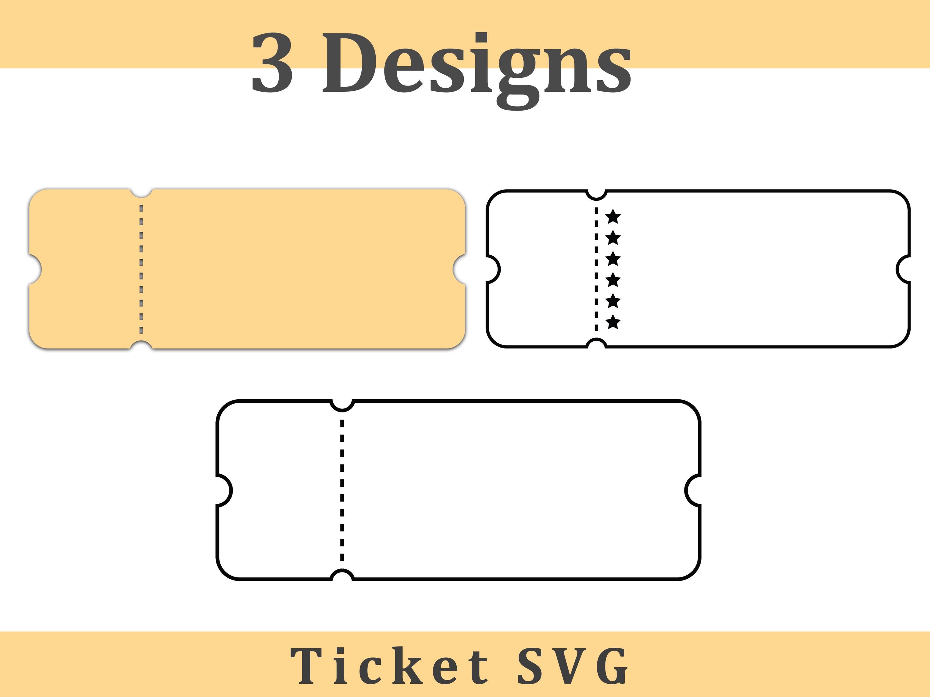 Ticket Template SVG, Ticket Svg, Ticket Png, Cricut Friendly, Ticket ...