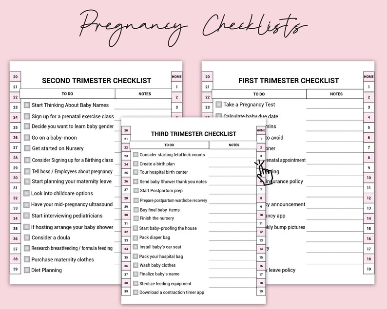 Pregnancy Planner, Printable Pregnancy Planner, Hyperlinked Pregnancy ...