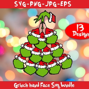 Grinch Hand Face Svg, the Green Svg,grinch Face Svg,grinch Hand,grinch ...