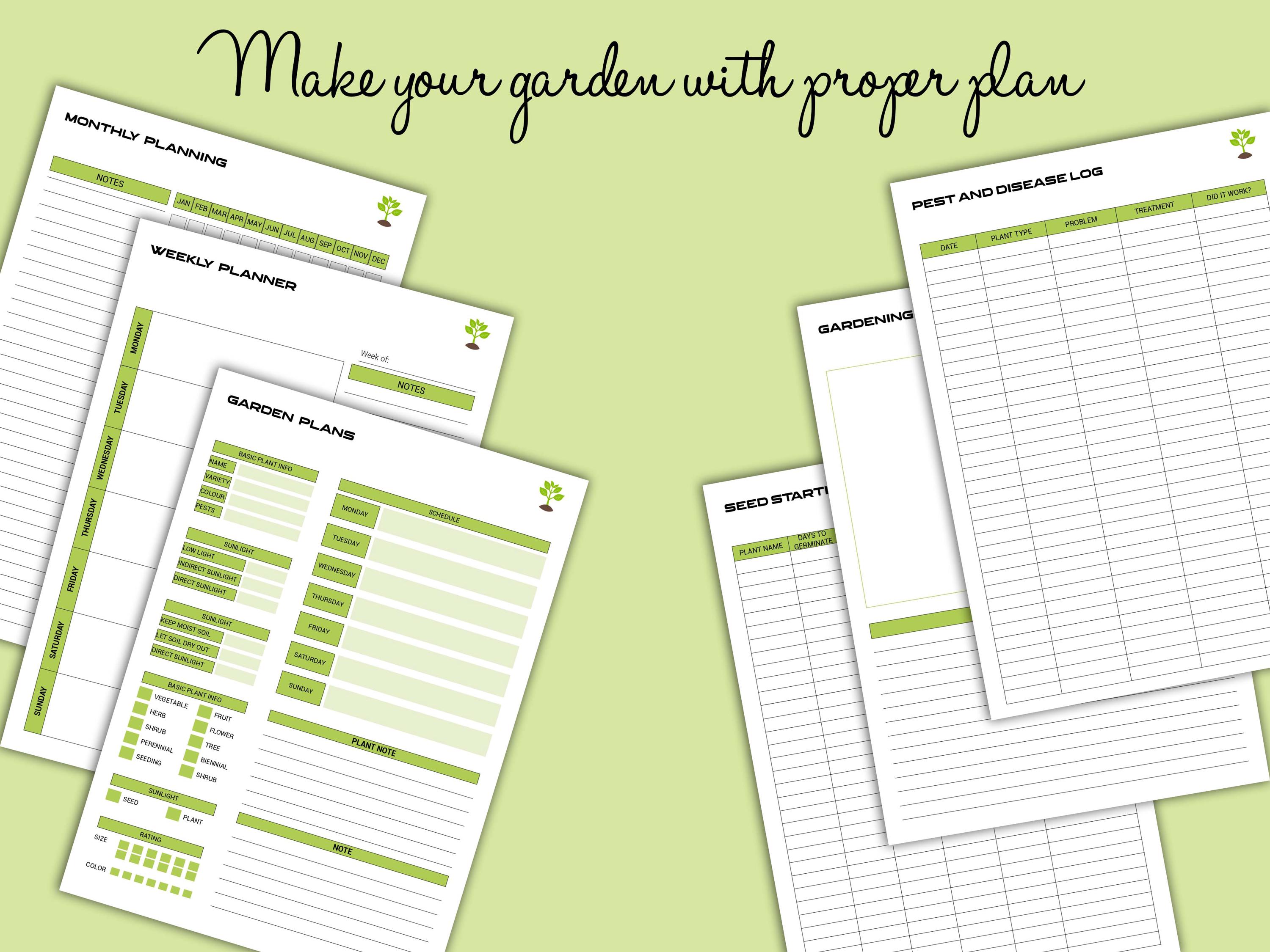Gardening Planner Printable Pdf, Garden Journal Tracker Digital, Garden ...