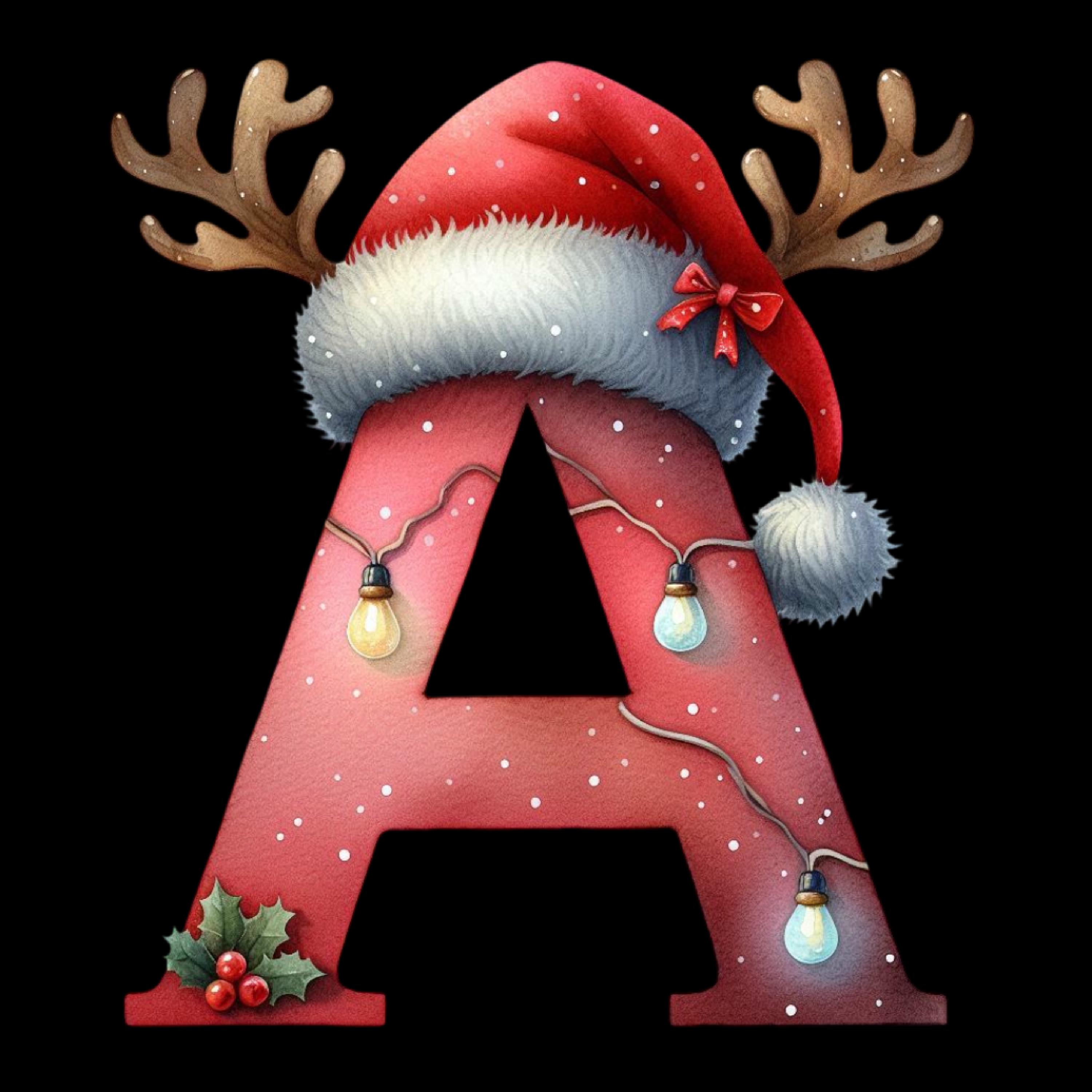 Christmas Alphabet Clipart Bundle | Festive Letter PNG Set | Holiday ...