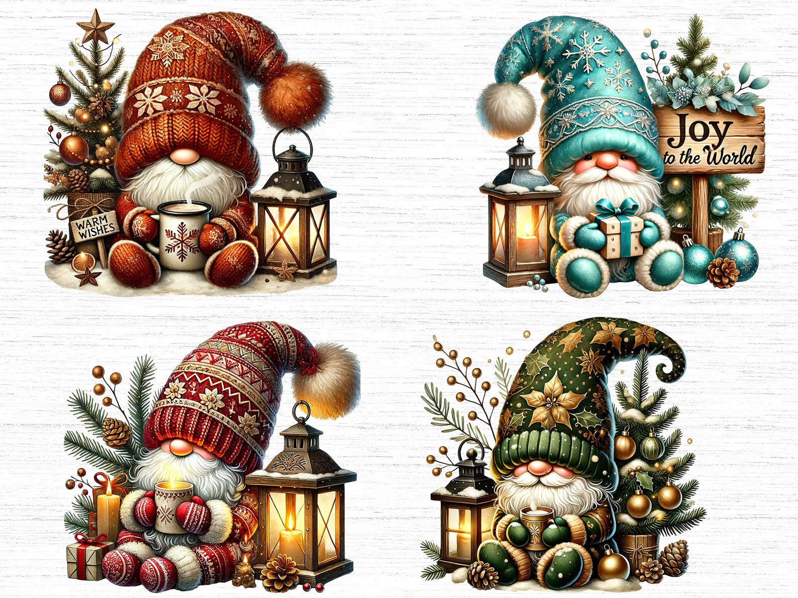 Christmas Gnome PNG Bundle, Holiday Gnome Clipart, Festive Gnome Bundle ...