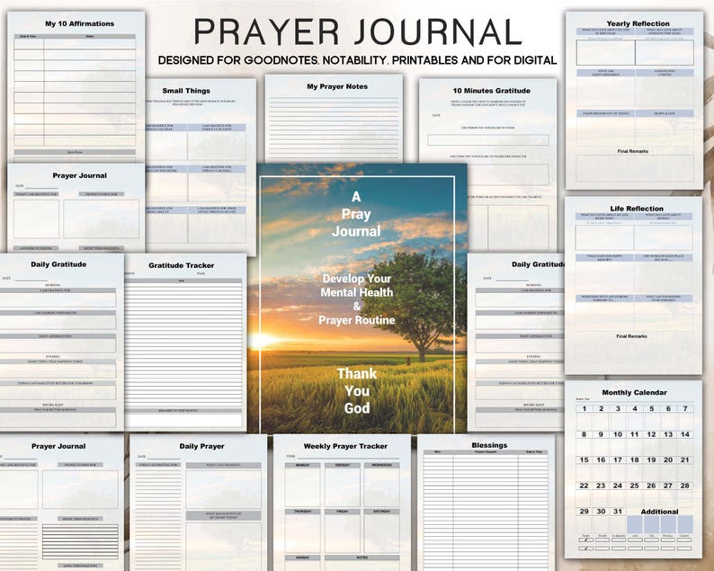 Prayer Journal Printable, Prayer Planner Printable, Bible Study Planner ...