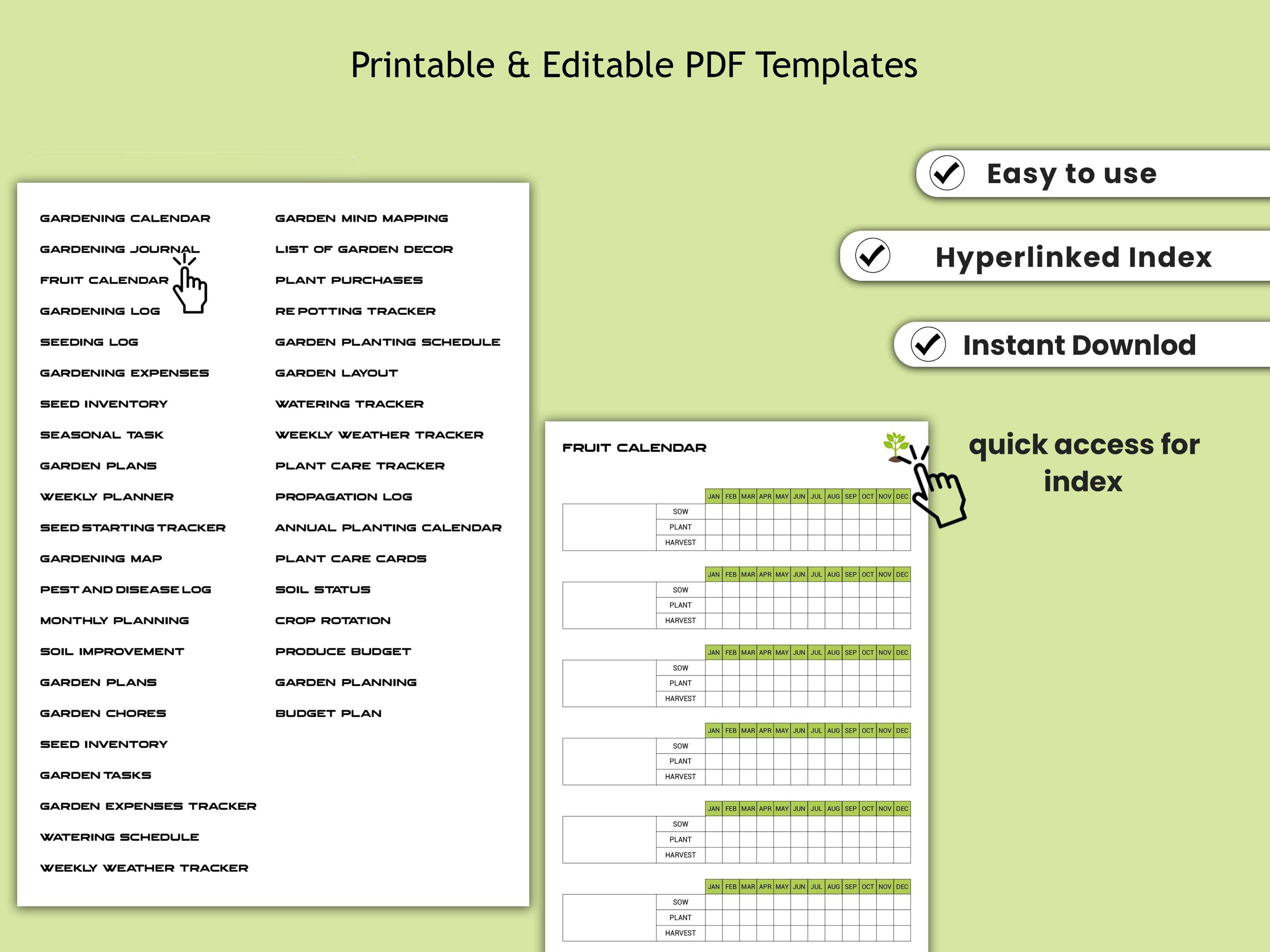Gardening Planner Printable Pdf, Garden Journal Tracker Digital, Garden ...