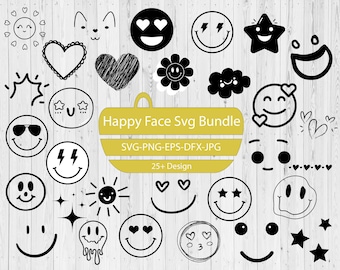 Smiley Face SVG Bundle, Smiley Face SVG, Smile SVG, Trippy Svg, Svg ...