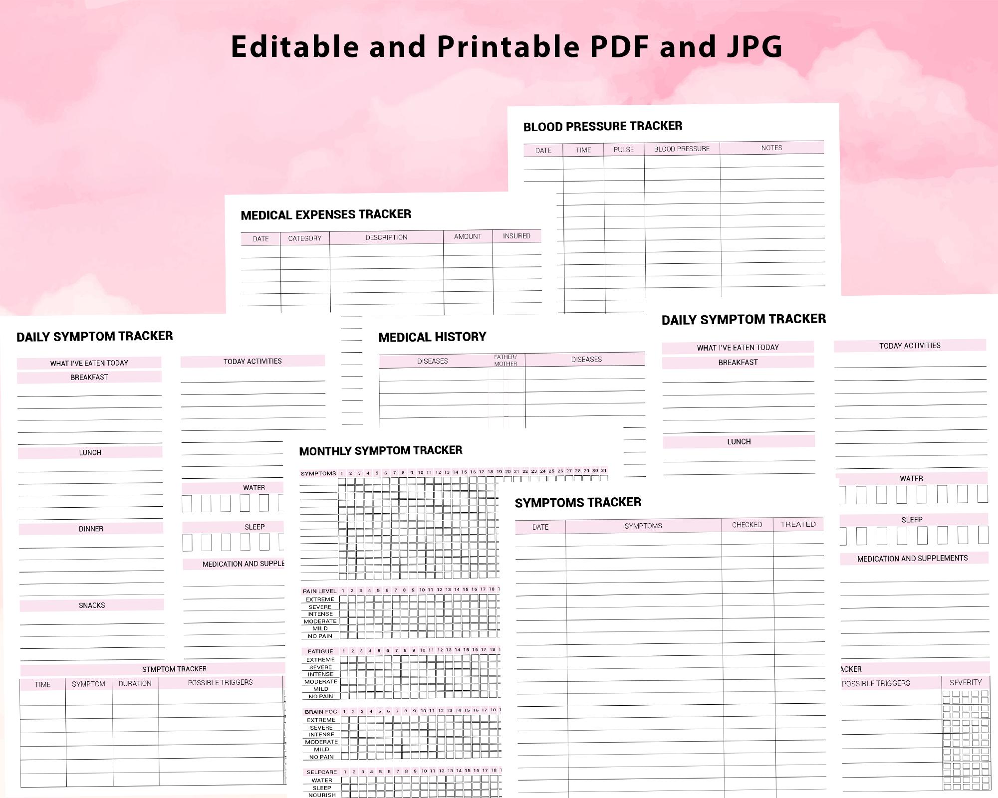 Pink Medical Planner Printable, Health Planner, Medical Appointment ...