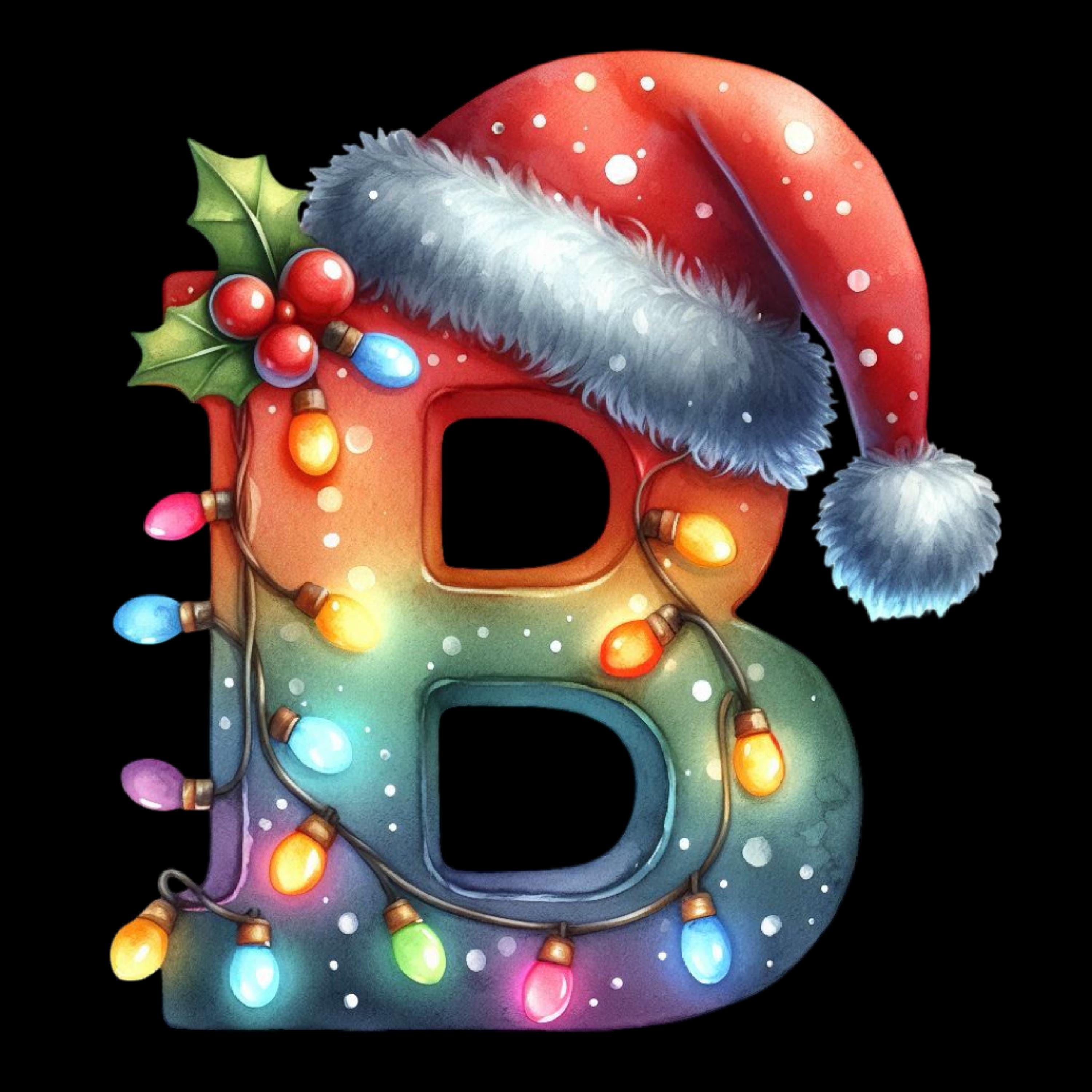 Christmas Alphabet Clipart Bundle | Festive Letter PNG Set | Holiday ...