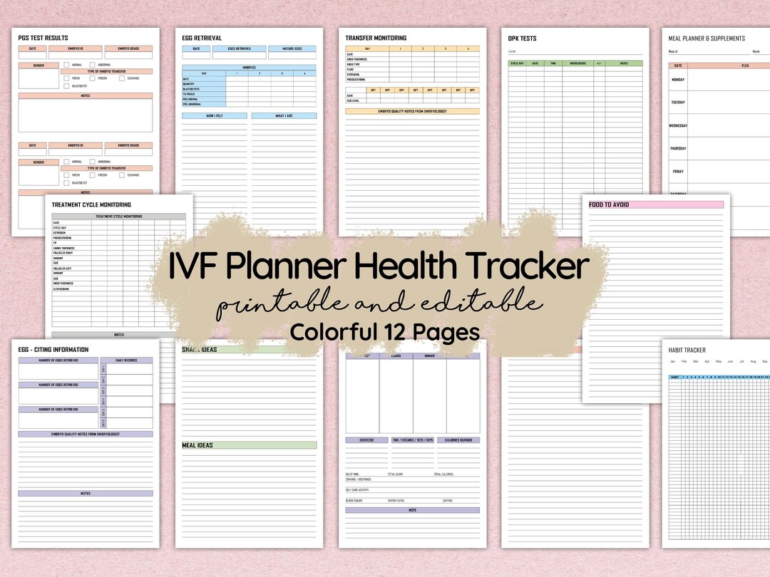 IVF Medication Tracker, Fertility Treatment Tracker, Ivf Planner, IVF ...