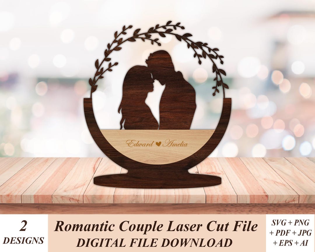 Romantic Couple Svg Laser Cut, Couple Laser Cut Files, Laser Valentine ...