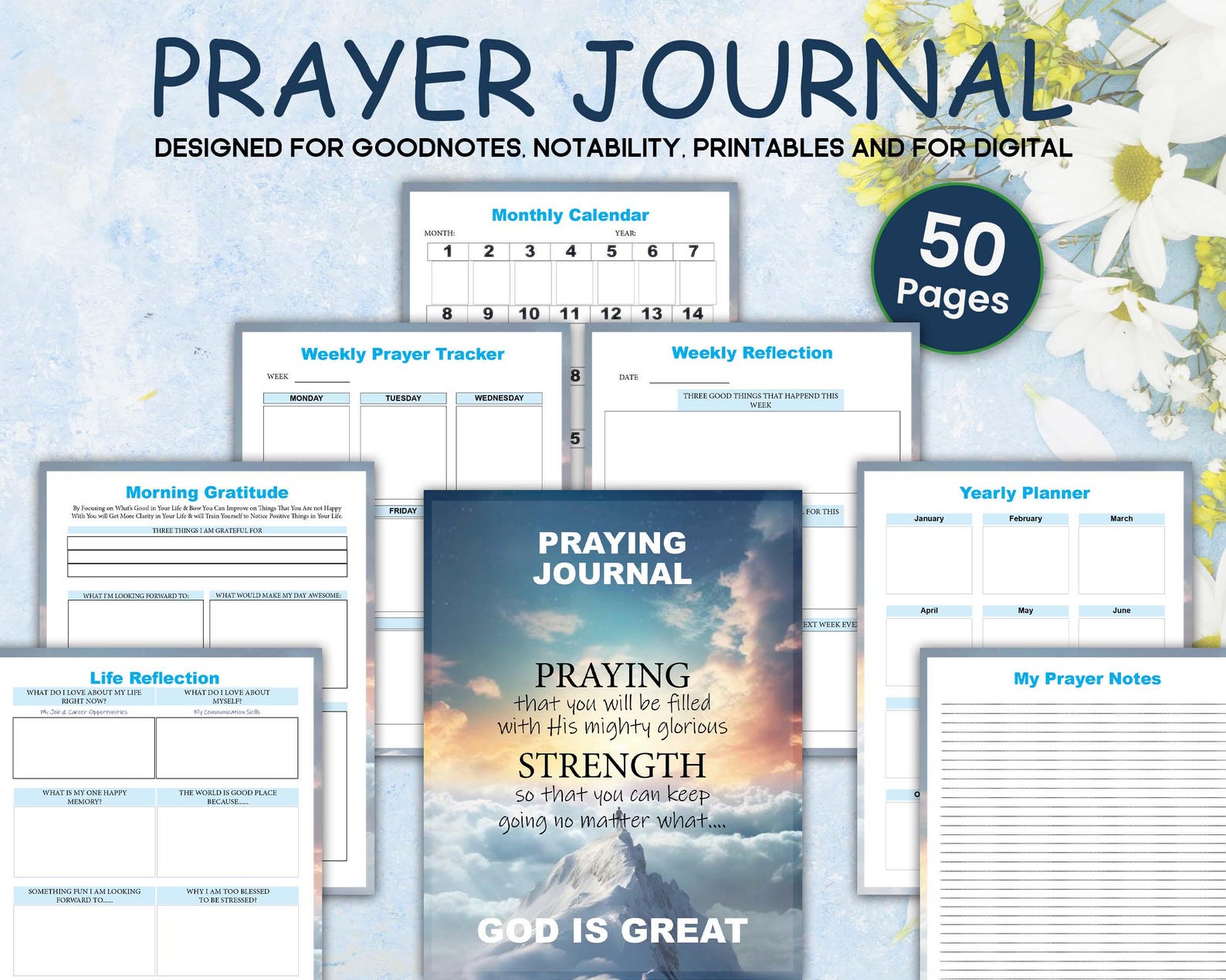 Prayer Journal Printable, Prayer Planner Printable, Bible Study Planner ...